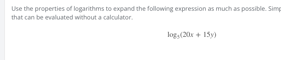 Solved Use the properties of logarithms to expand the | Chegg.com