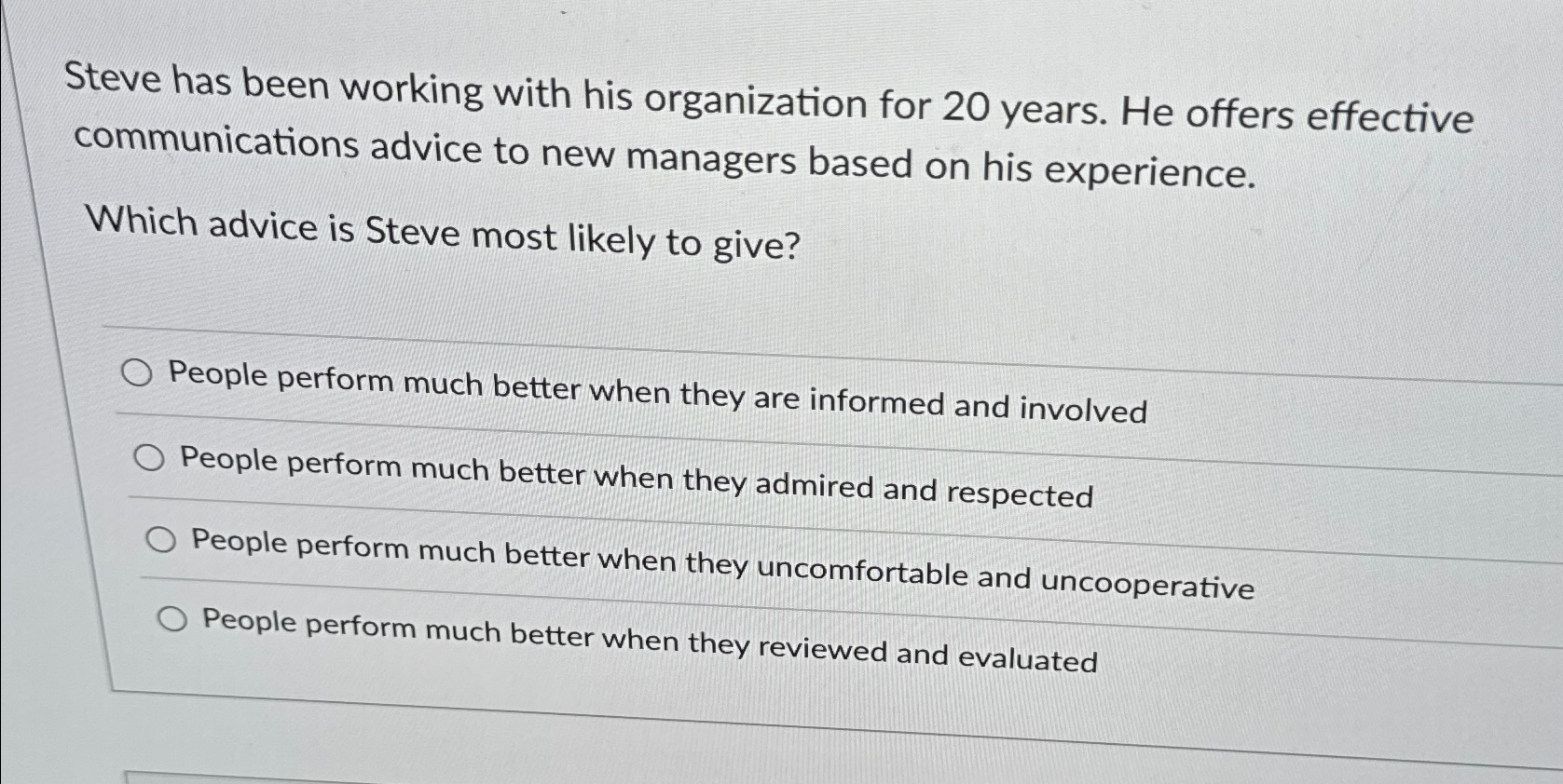 Solved Steve has been working with his organization for 20 | Chegg.com