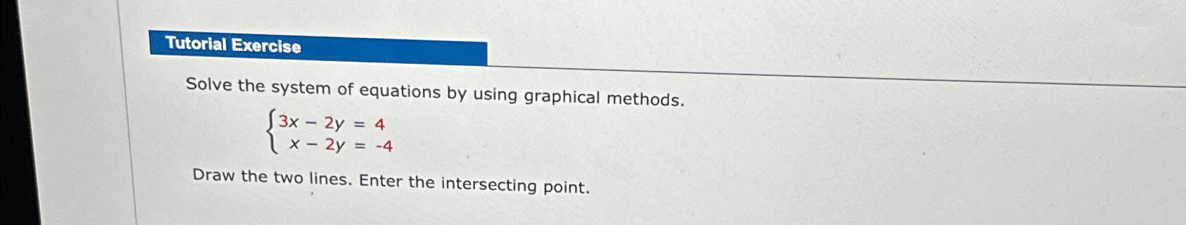 Solved Tutorial ExerciseSolve the system of equations by | Chegg.com