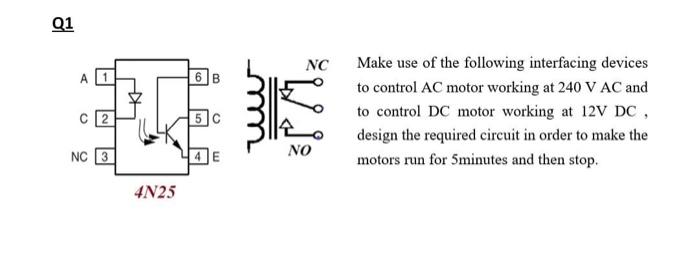 Solved Make use of the following interfacing devices to | Chegg.com