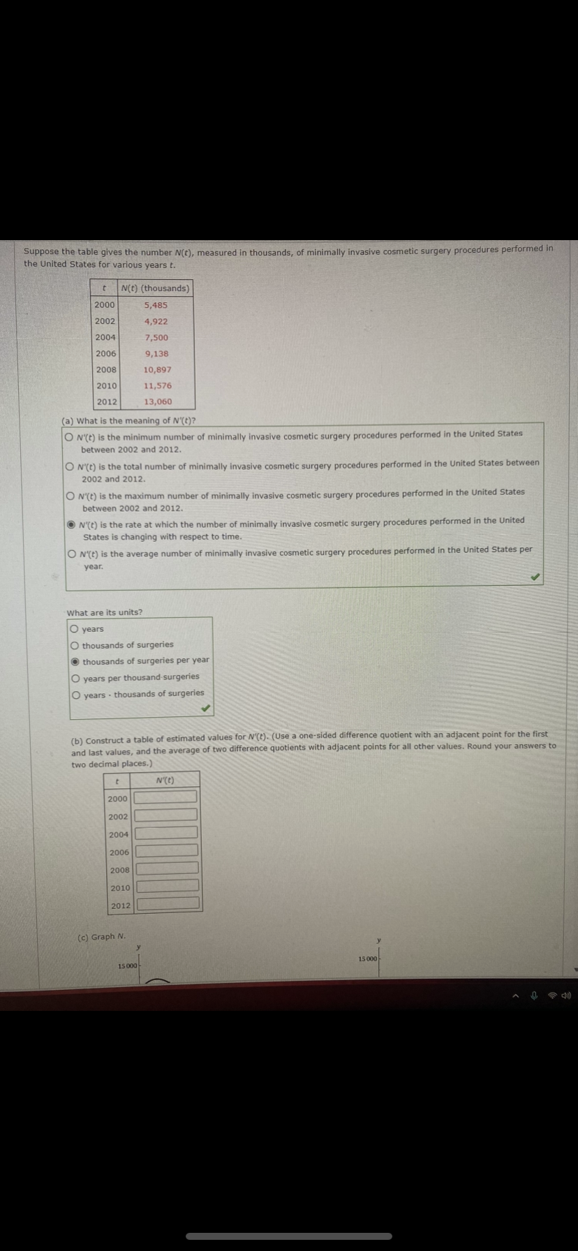 Solved Suppose the table gives the number N(t), ﻿measured in | Chegg.com