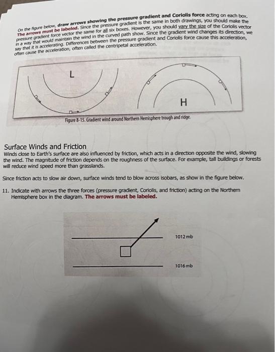 Solved On the fgure below, draw arrows showing the pressure | Chegg.com