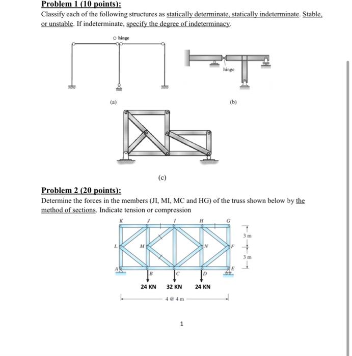 Solved Problem 1 10 Points Classify Each Of The Following 4016