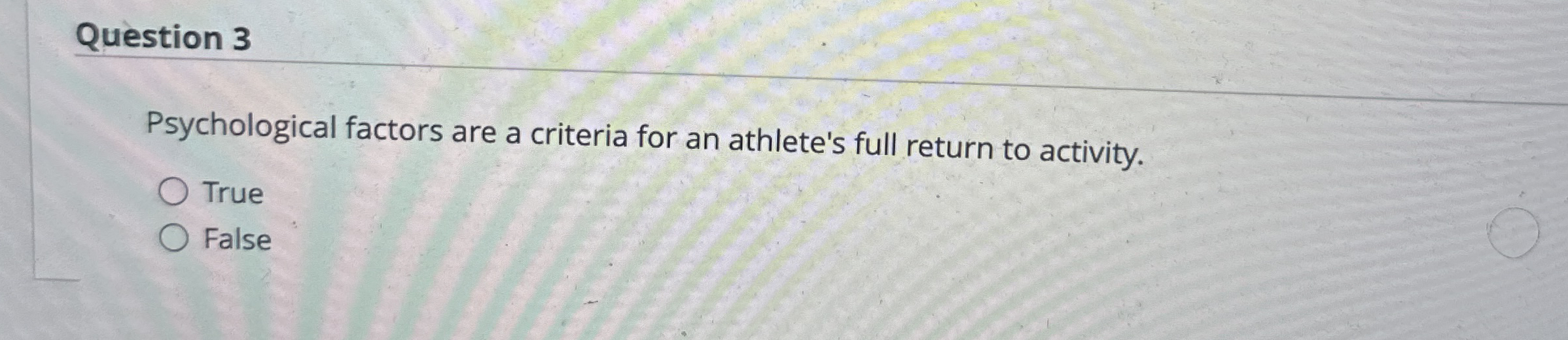 Solved Question 3Psychological factors are a criteria for an | Chegg.com