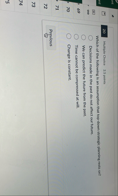 Solved 20Multiple Choice 2.5 ﻿pointsWhich of the following | Chegg.com