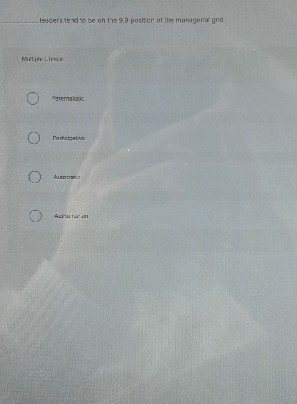 Solved leaders tend to be on the 9,9 ﻿position of the | Chegg.com