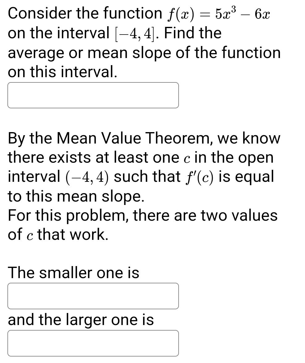Solved Consider the function f(x)=5x3-6x ﻿on the interval | Chegg.com