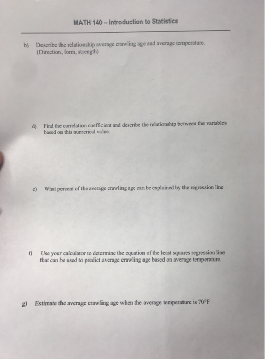 Solved MATH 140 - Introduction to Statistics Babies | Chegg.com