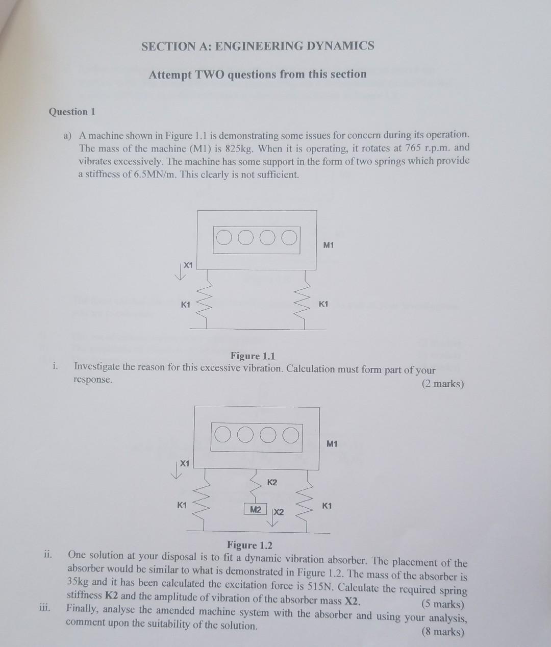 Solved SECTION A: ENGINEERING DYNAMICS Attempt TWO questions | Chegg.com