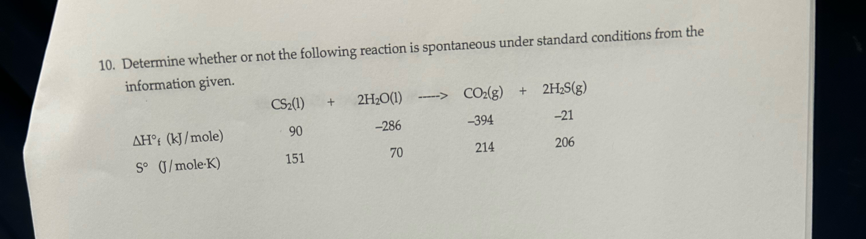 Solved Determine whether or not the following reaction is | Chegg.com