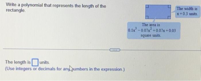 Solved Write a polynomial that represents the length of the | Chegg.com