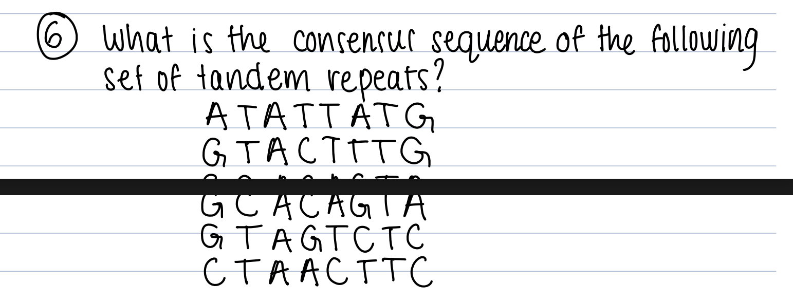 Solved (6) ﻿What is the consensus sequence of the following | Chegg.com