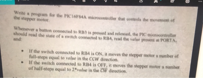 Write a program for the PIC16F84A microcontroller | Chegg.com