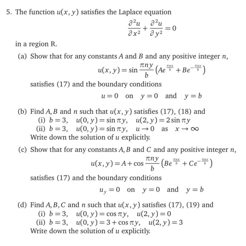 The function u(x,y) ﻿satisfies the Laplace | Chegg.com