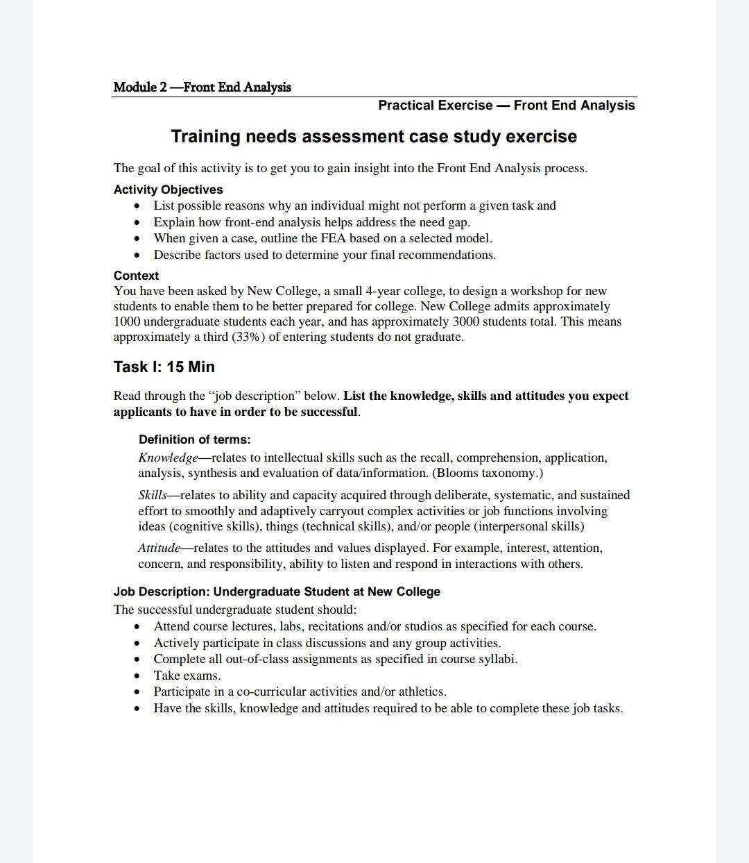 Solved Module 2-Front End Analysis Practical Exercise - | Chegg.com