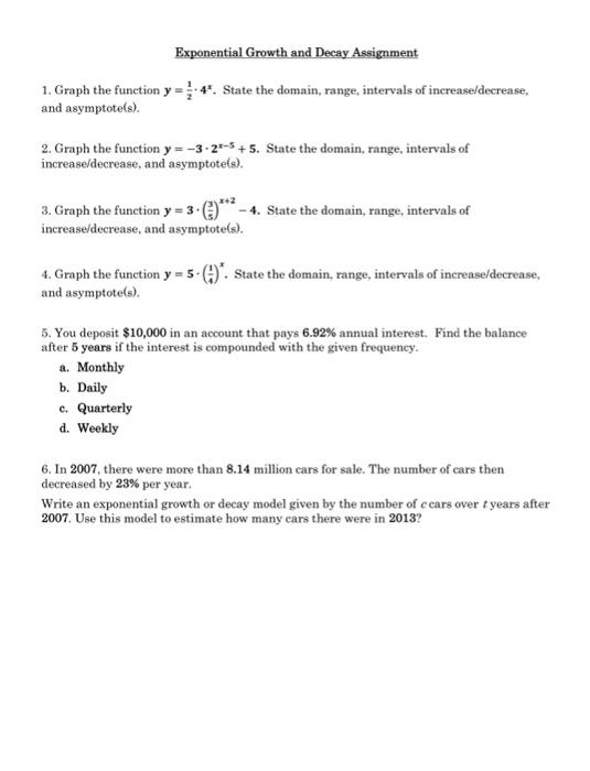 Solved 2. Graph the function y = -3 • 2*-5 + 5. State the | Chegg.com