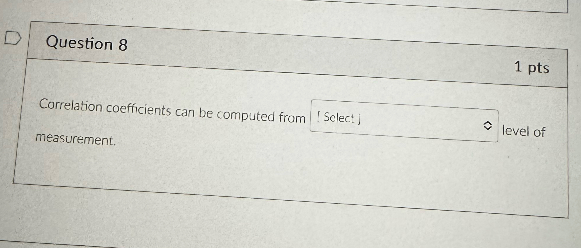 Solved Question 8Correlation coefficients can be computed | Chegg.com