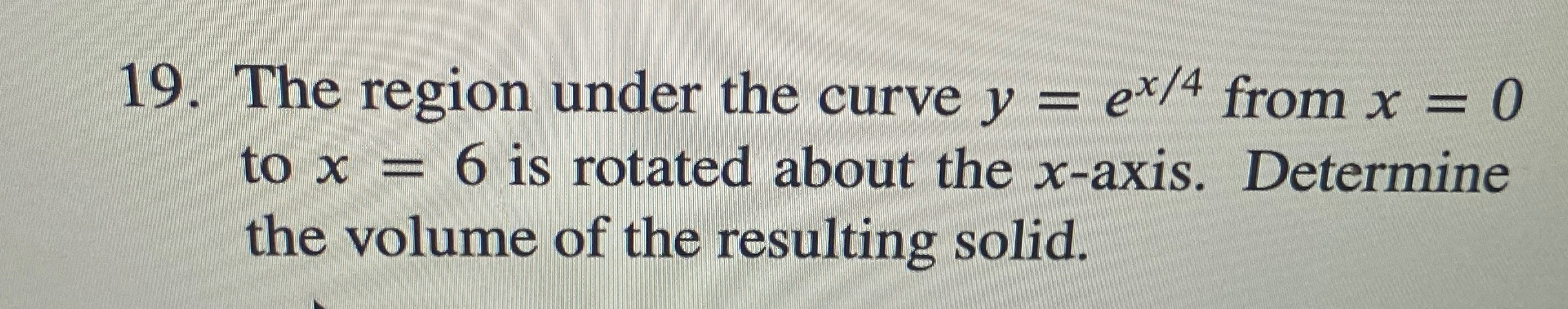 Solved The region under the curve y=ex4 ﻿from x=0 ﻿to x=6 | Chegg.com