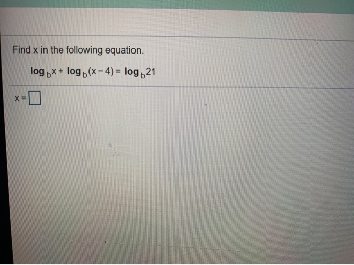 Solved Find x in the following equation. log 5x + log)(x + | Chegg.com