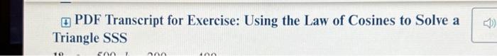 Solved a=18,b=32,c=10PDF Transcript for Exercise: Using the | Chegg.com