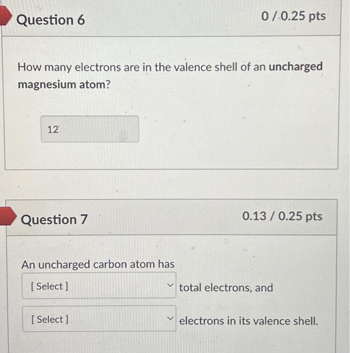 Solved How many electrons are in the valence shell of an | Chegg.com