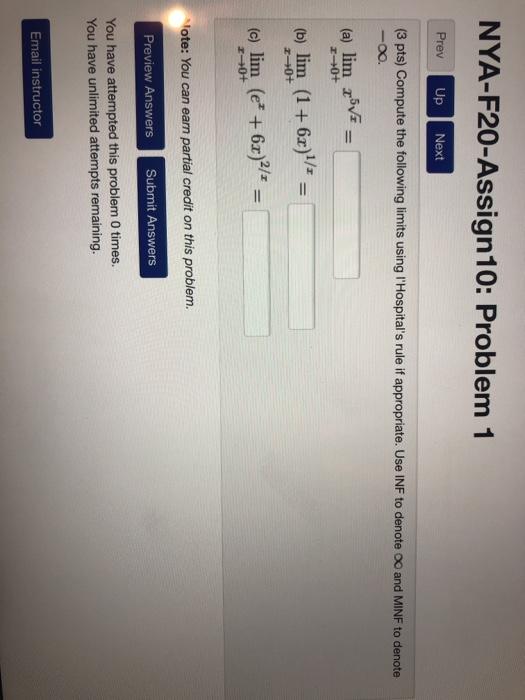 Solved NYA-F20-Assign10: Problem 1 Prev Up Next (3 pts) | Chegg.com