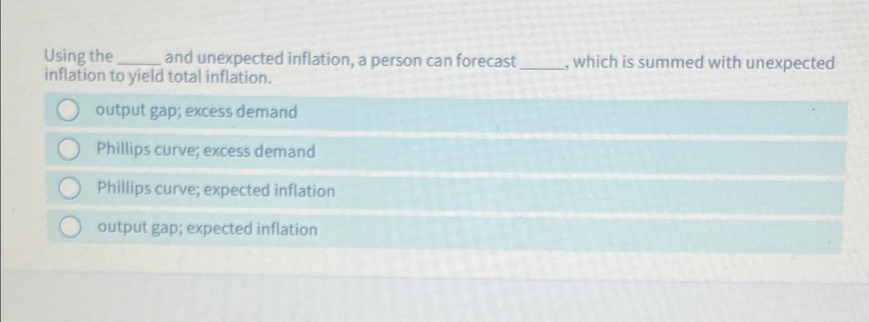 Solved Using the and unexpected inflation, a person can | Chegg.com