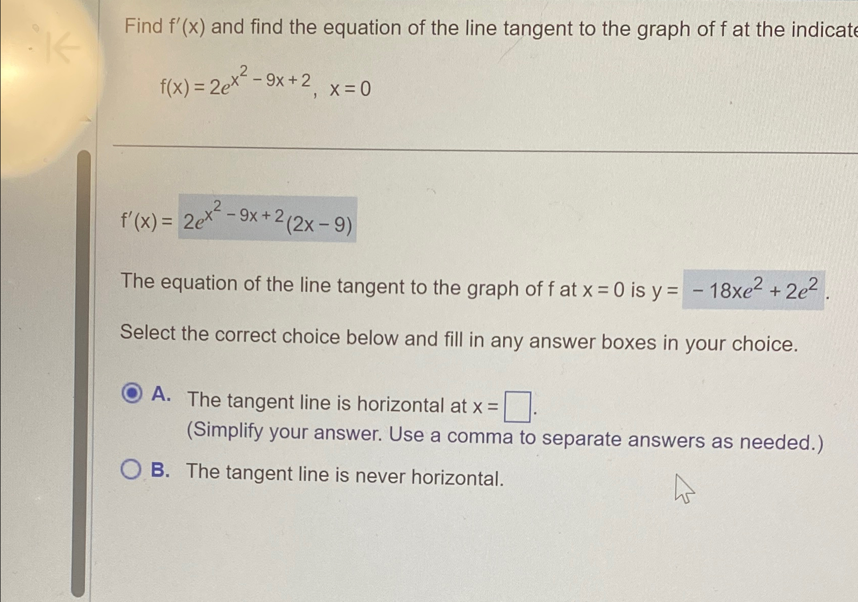 Solved Find f'(x) ﻿and find the equation of the line tangent | Chegg.com