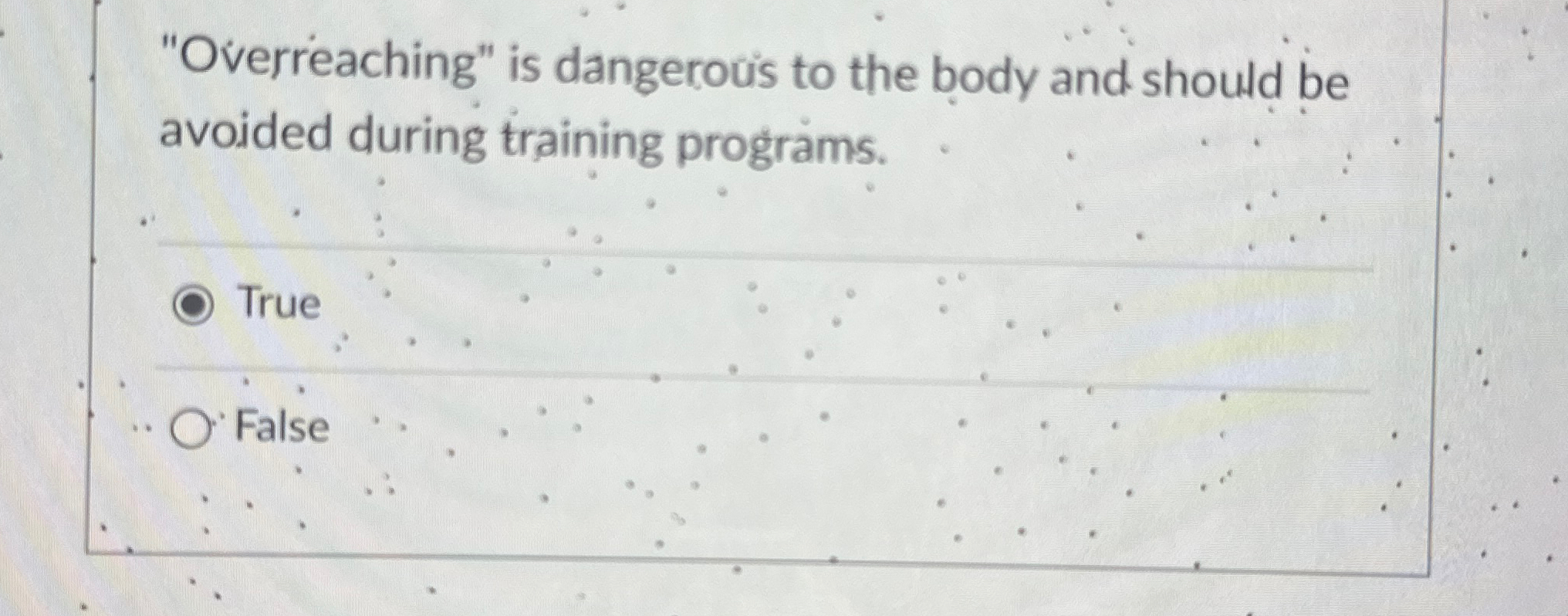 Solved "Overreaching" is dangerous to the body and should be | Chegg.com