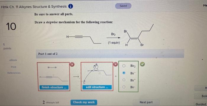 Solved Be sure to answer all parts. Draw a stepwise | Chegg.com