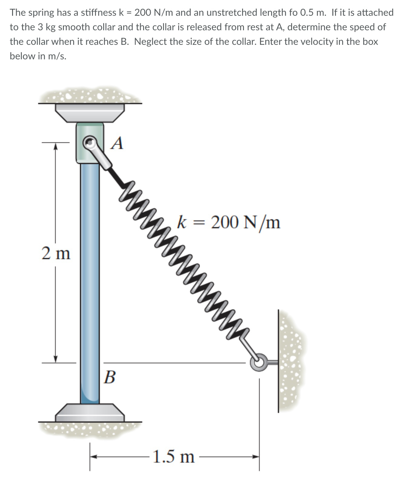 Solved The spring has a stiffness k=200Nm ﻿and an | Chegg.com