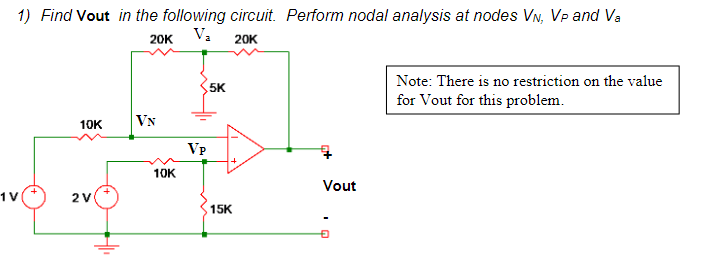 Find Vout in the following circuit. Perform nodal | Chegg.com