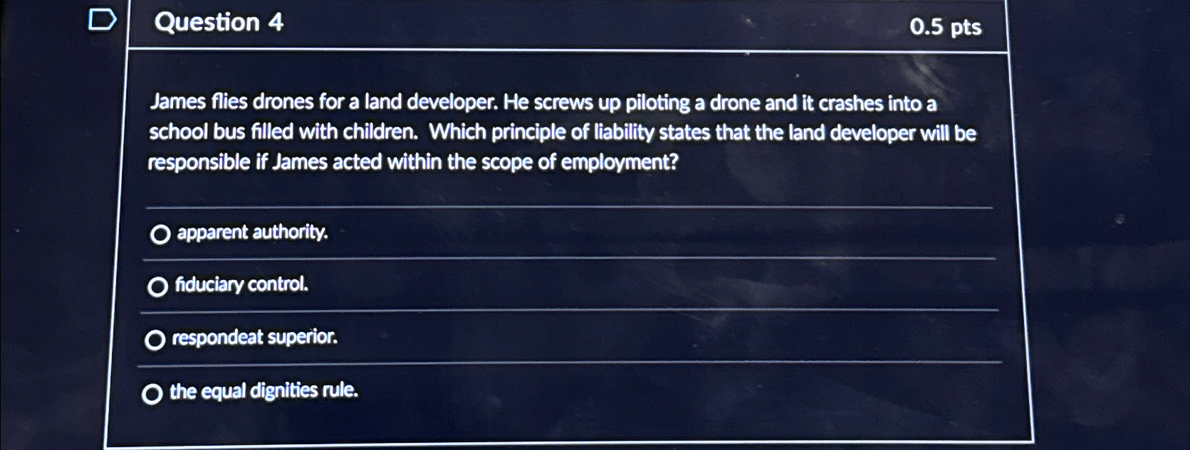 Solved Question 40.5ptsJames flies drones for a land | Chegg.com