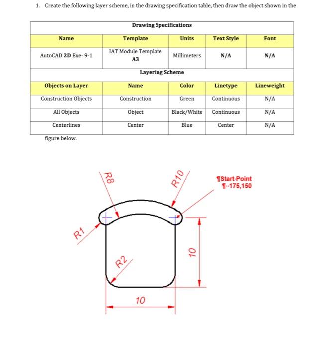 Solved draw the objects in auto cad and write the commands | Chegg.com