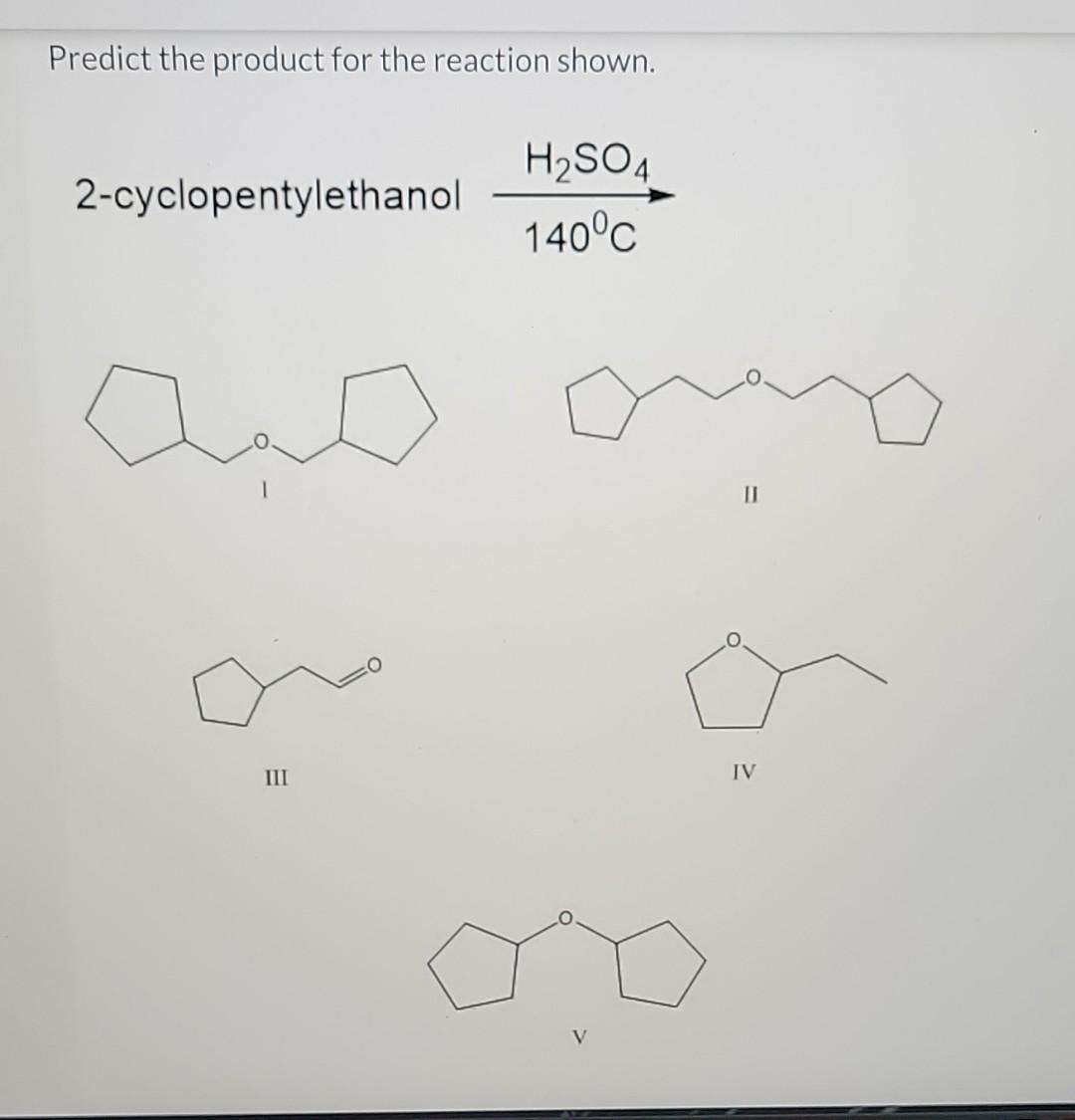 Solved Predict the product for the reaction | Chegg.com
