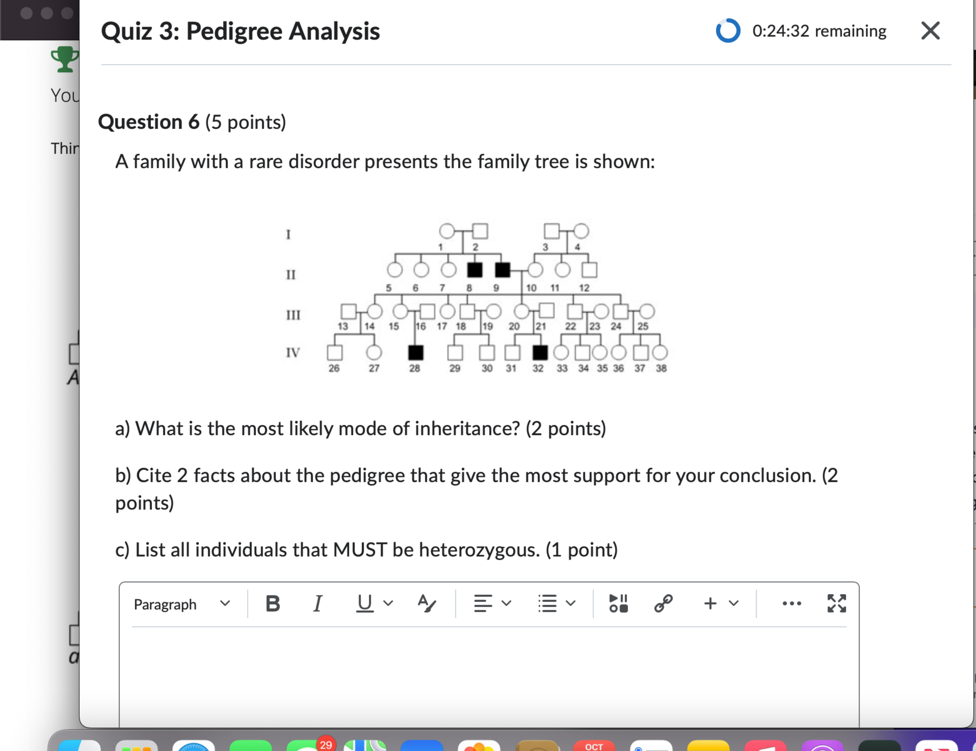 Solved Question 6 (5 ﻿points)Thir A family with a rare | Chegg.com