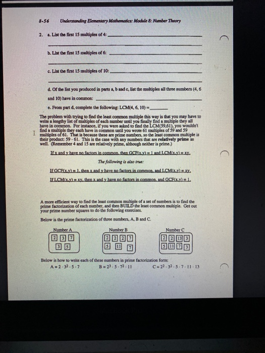 Solved Build the least common multiple of A, B, and C using | Chegg.com