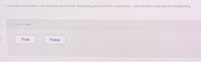 Solved Concentric contraction i acceleration and muscle | Chegg.com