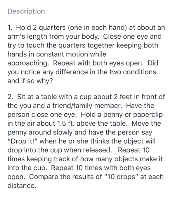 Description 1. Hold 2 quarters (one in each hand) at | Chegg.com