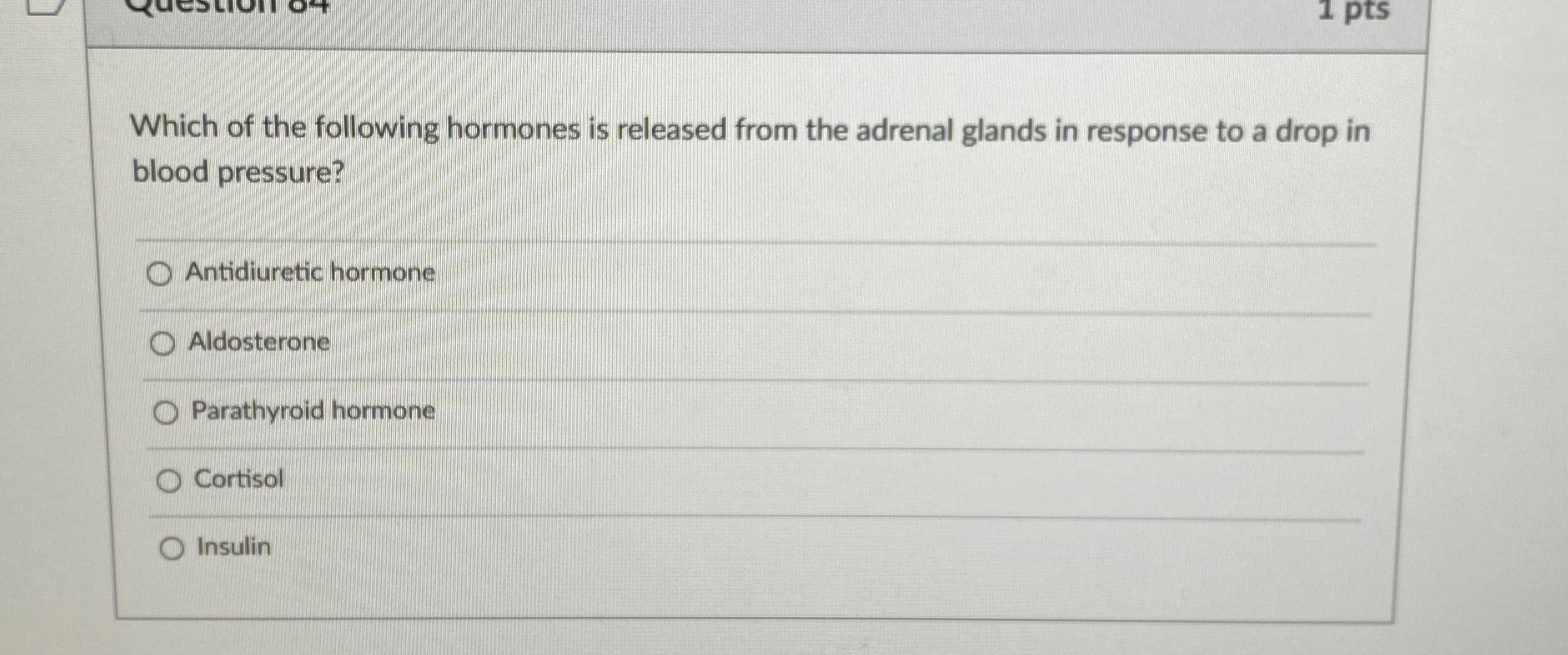 Solved Which of the following hormones is released from the | Chegg.com