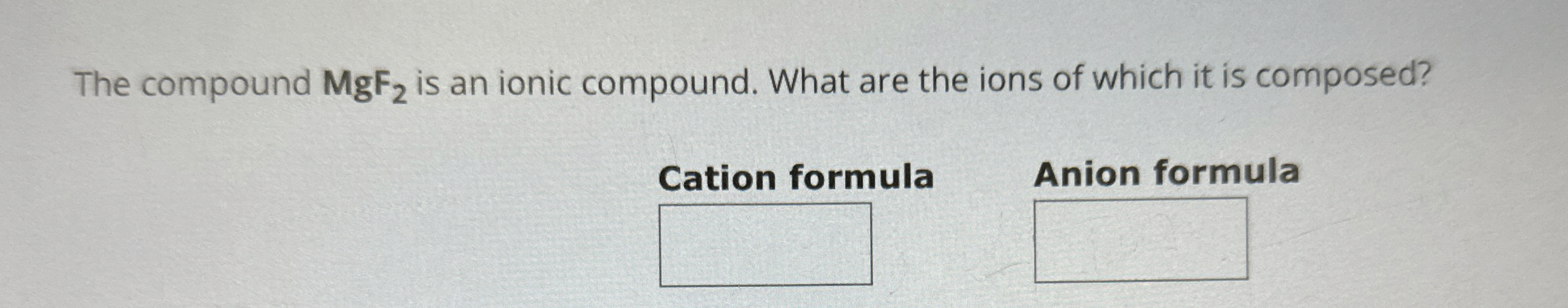 Solved The compound MgF2 ﻿is an ionic compound. What are the | Chegg.com