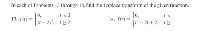 Solved In each of Problems 13 through 18, find the Laplace | Chegg.com