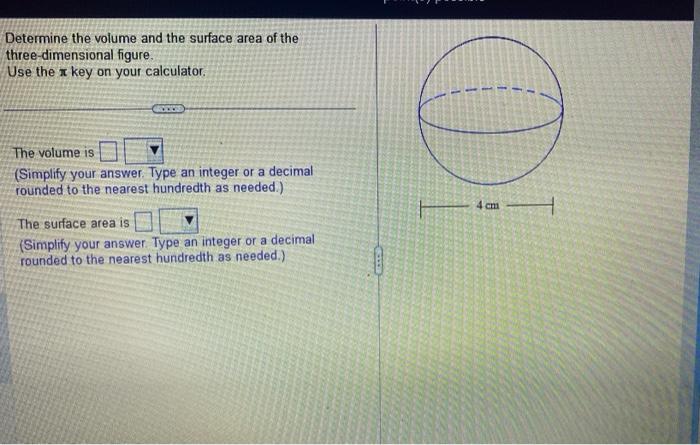 Solved Determine the volume and the surface area of the | Chegg.com