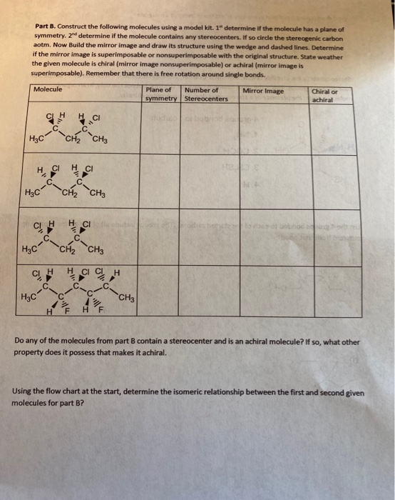 Solved Part B. Construct the following molecules using a | Chegg.com