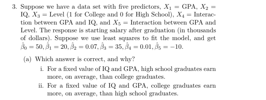 Solved Suppose we have a data set with five predictors, x1= | Chegg.com