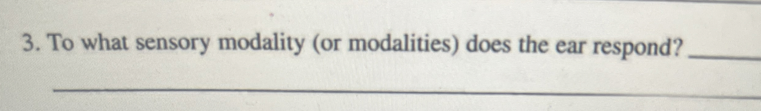 Solved To what sensory modality (or modalities) ﻿does the | Chegg.com