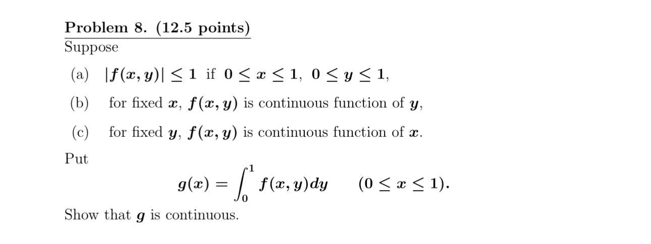 Solved Problem 8. (12.5 ﻿points)Suppose(a) |f(x,y)|≤1 ﻿if | Chegg.com