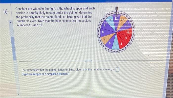 Consider the wheel to the right. If the wheel is spun | Chegg.com