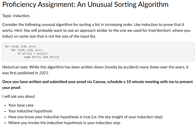 Solved Proficiency Assignment: An Unusual Sorting | Chegg.com