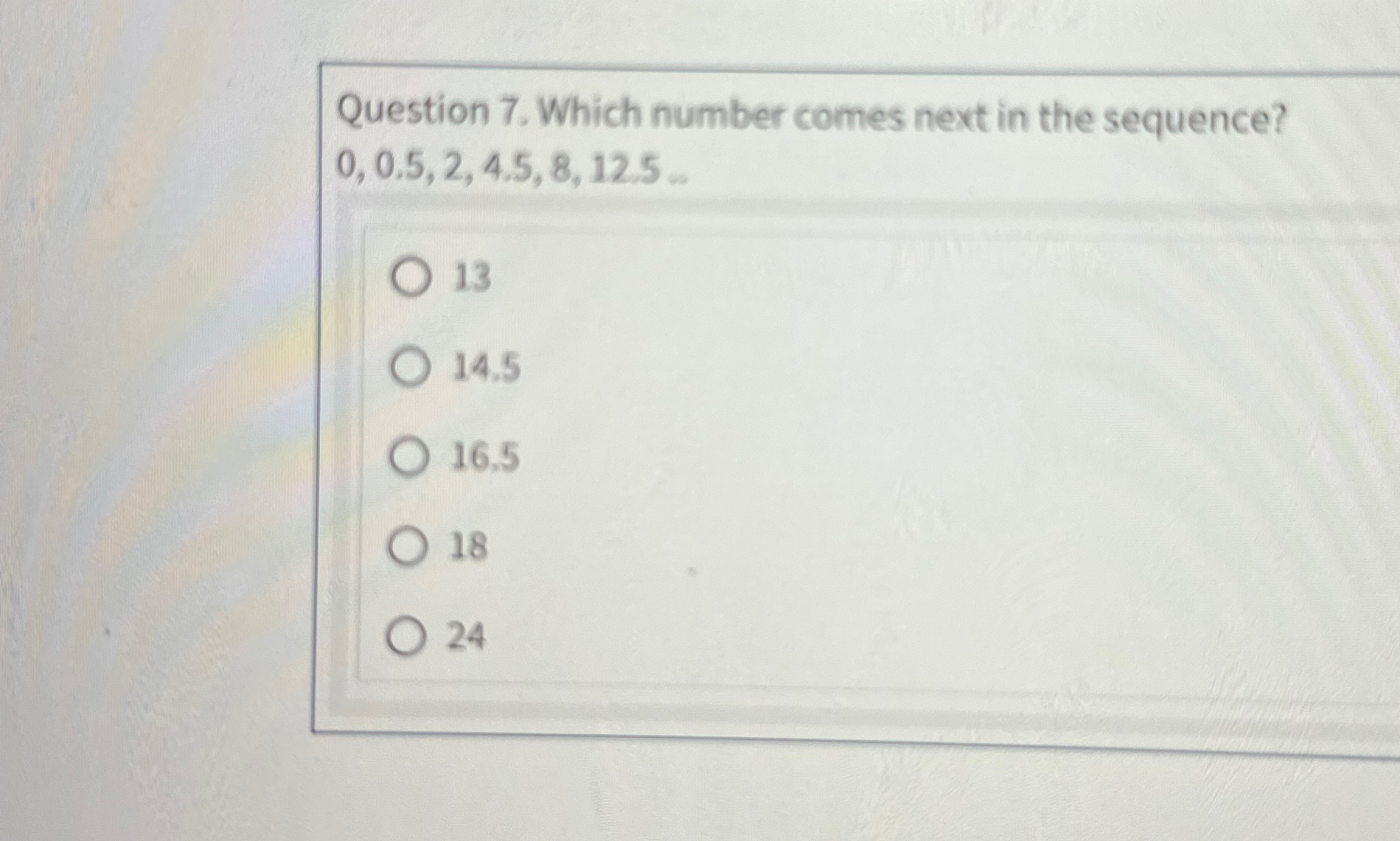 Solved Question 7. ﻿Which number comes next in the sequence? | Chegg.com